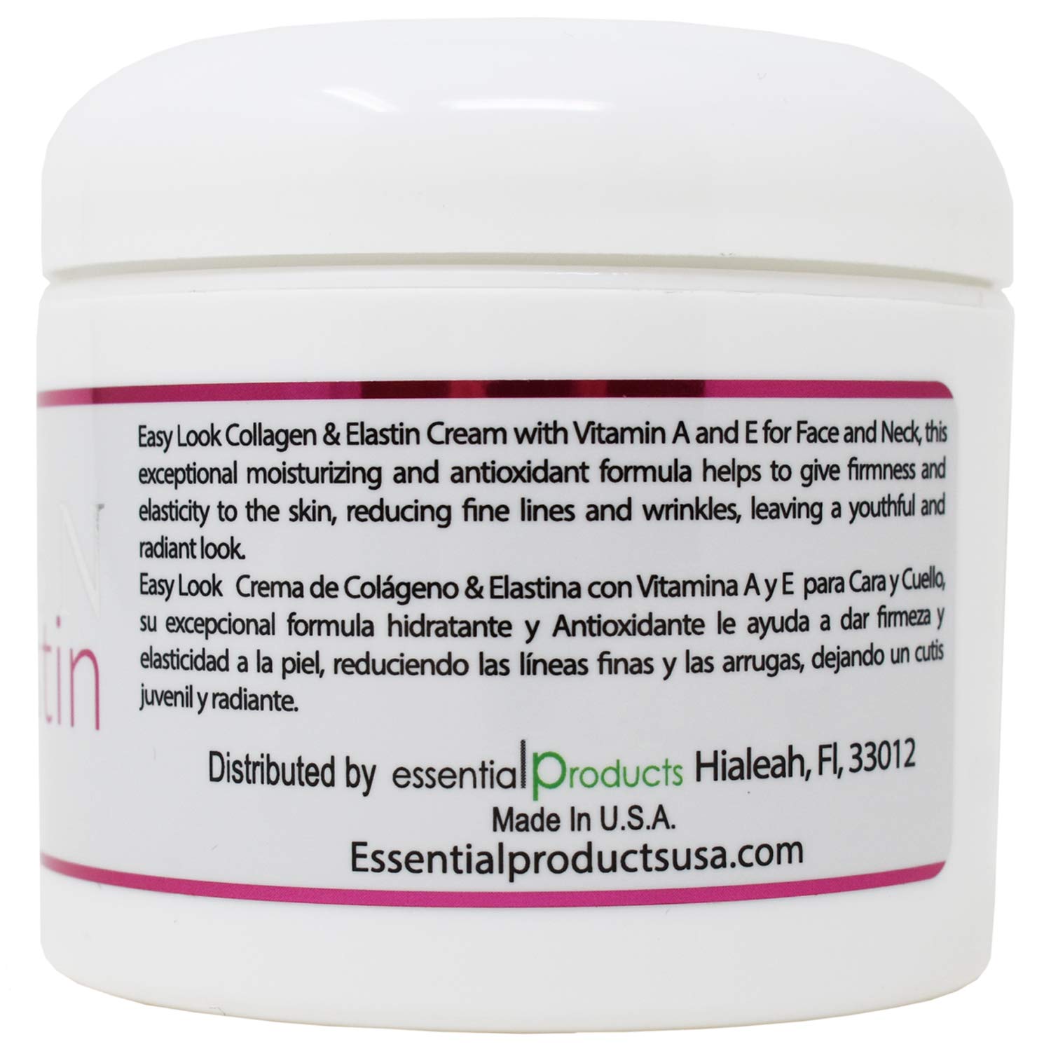 Collagen Elastin Cream Vitamins A & E Anti aging and Firming Cream 4oz