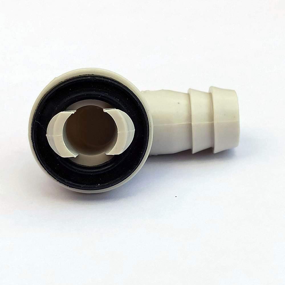 15 mm AC Drain Hose Adapter with Rubber Ring for Midea Mini-Split and Window AC Unit. 0.6 Inch Universal Drain Hose Connector Elbow Fitting Compatible with Electrolux Frigidaire Room Air Conditioner