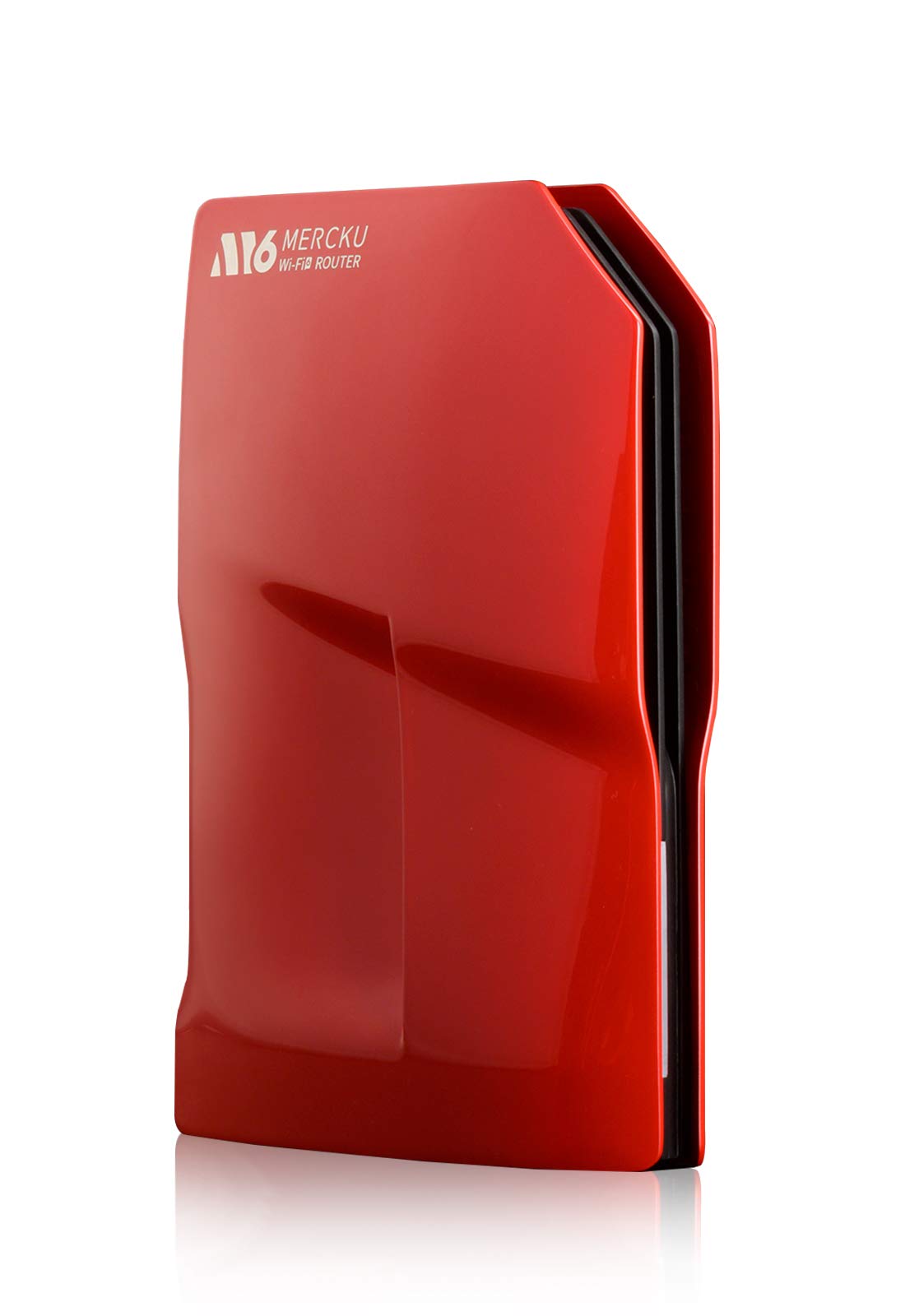 Mercku M6 Wi-Fi 6 Router for Wireless Internet Mesh Wi-Fi System 1 Pack up to 3,000 Sq.Ft. Can Add More Units to Form a Mesh Wi-Fi System, Dual-Band Gigabit Router, App Control, AX1800, Maroon Red
