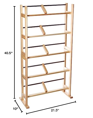 Atlantic Element Media Storage Rack - Holds Up to 230 Cds or 150 Dvds, Contemporary Wood & Metal Design with Wide Feet for Greater Stability, PN35535687 In Maple