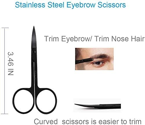 Eyebrow Scissors, 7 in 1 Eyebrow Kit, Professional Eyebrow Grooming Kits for Women, Including Brow Razors, Brush, Scissor, Tweezers, with Storage Box (1)