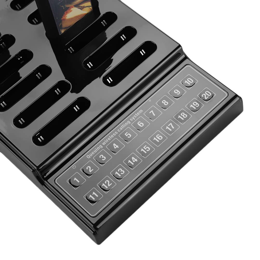 20 Channels Wireless Calling System, Restaurant Guest Paging System with Charging Dock and 20 Chargeable Pagers for Restaurant Food Truck Church Hospital
