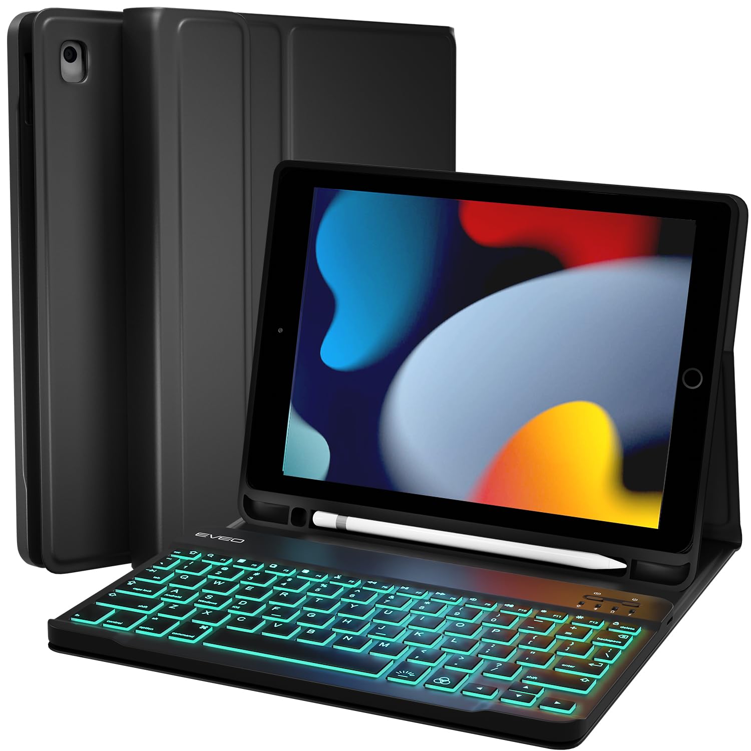 iPad 9th Generation Case With Keyboard 10.2"- 9th Generation iPad Case With Keyboard - Premium iPad Keyboard Case 9th Generation for iPad 9th/8th/7th Gen, 10.2 Inch iPad Case With Keyboard - Black