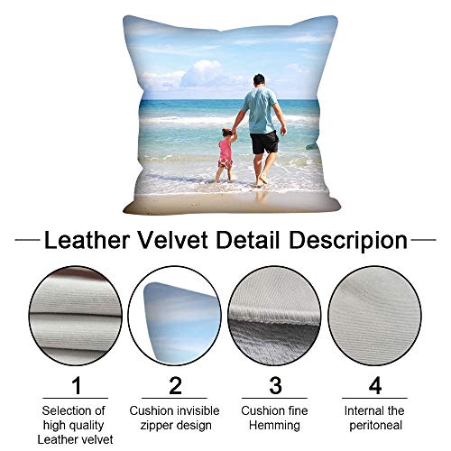 Custom Pillow, Personalized Photo Pillows, 16 x 16 ”(Including Pillow Insertion)Design Throw Pillow with Photo Text, Customize Pet Pillow, Personalized Memorial Gift for Birthday, Christmas