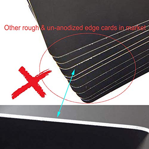 Ebamaz Metal Business Cards Anodized Aluminum Plaque Plate 86X54X0.8mm (Black, Blank,10PCS)