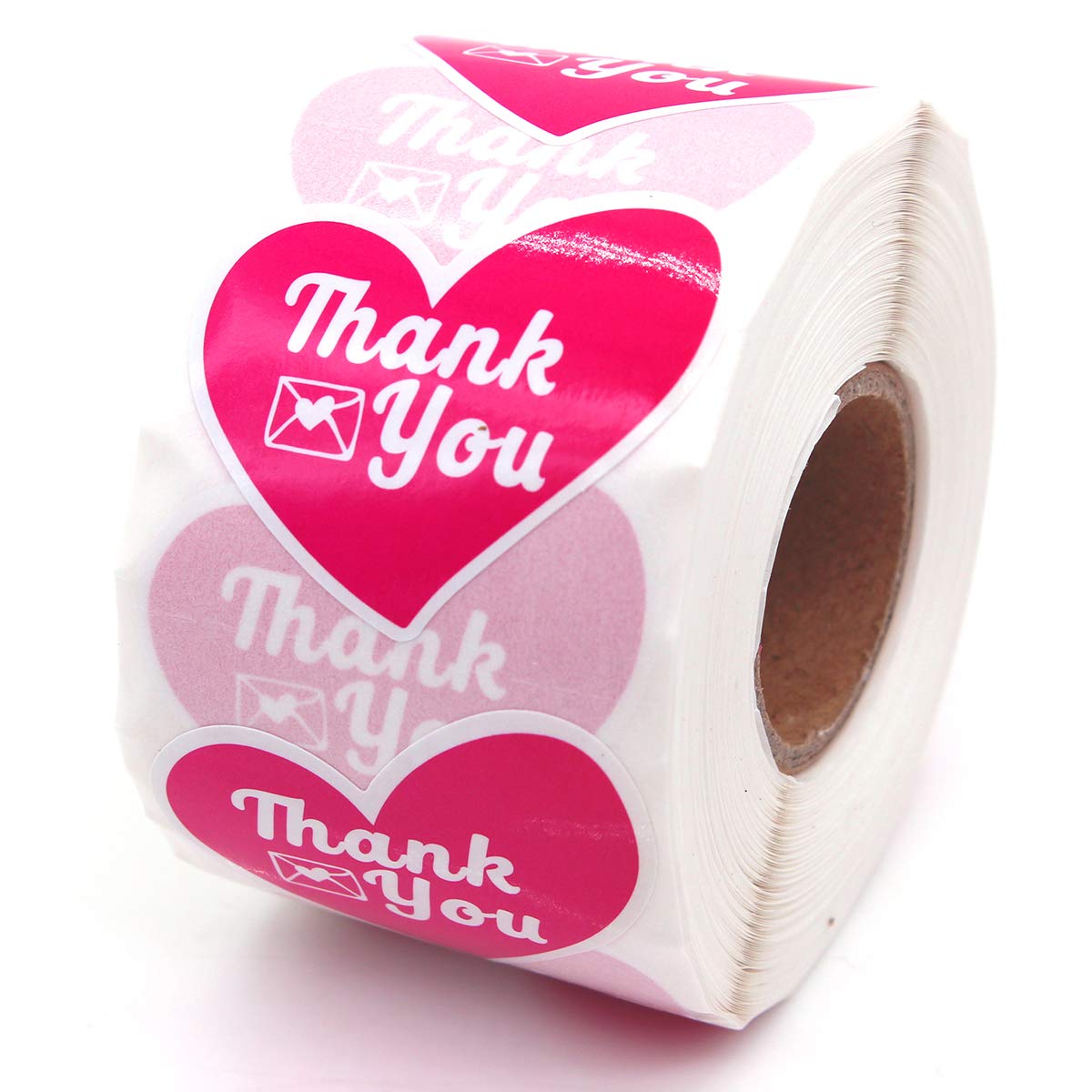 Muminglong 1.5 Inch Thank You Pink Love Mail Stickers, Small Shop Stickers, Small Business, Packaging Sticker, Thank You Sticker,500 PCS
