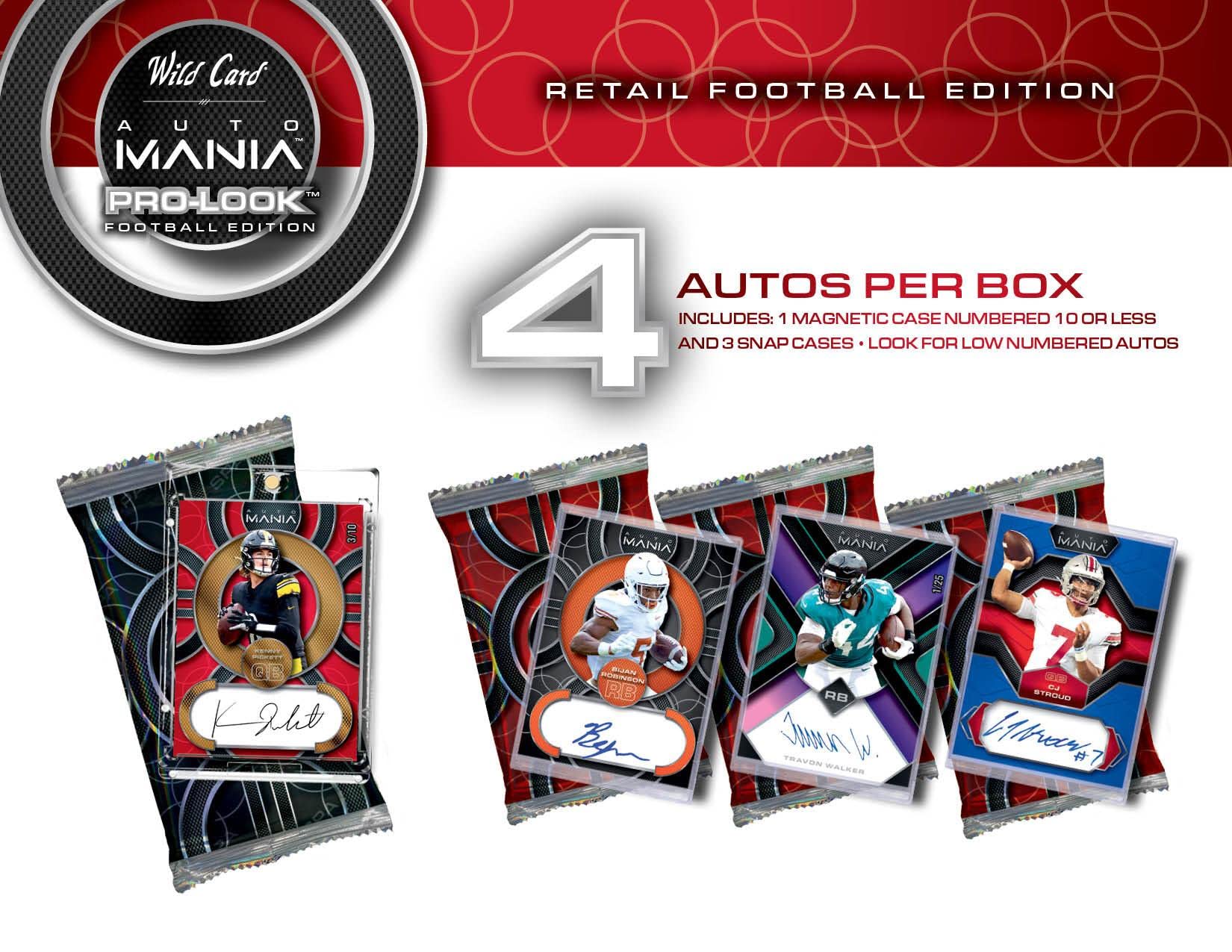 2022 Wild Card Auto Mania Pro Look Football Retail Edition Box Brock Purdy RC 4 Autographs Per Box