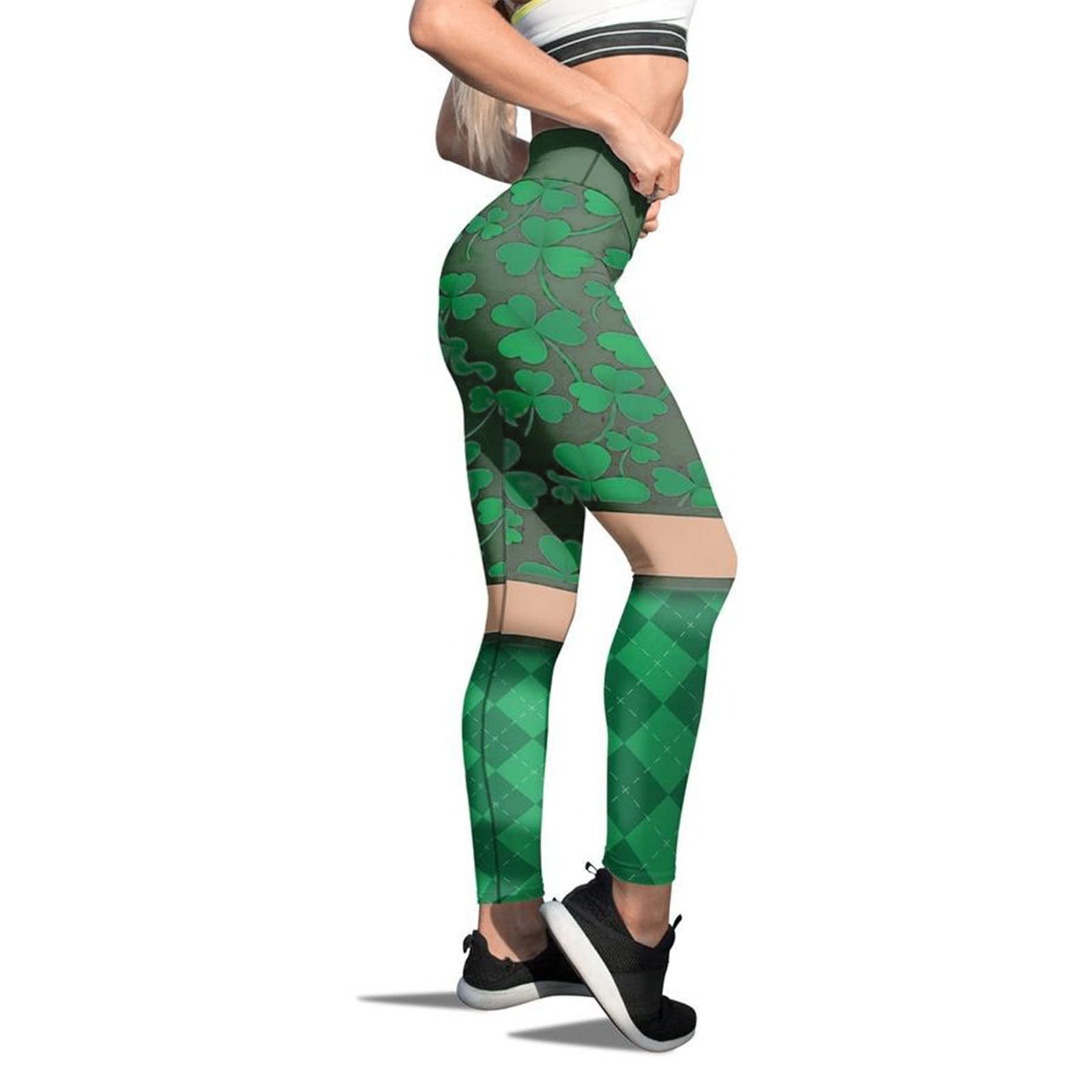 Bblulu Trendy Design Workout Leggings - Novelty Graphic Printed Cute Patterns Tights Slimming Full-Length Yoga Pants