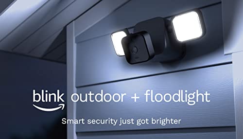 Blink Floodlight camera - Wireless smart security Outdoor camera (3rd Gen) + LED mount, two-year battery, motion detection - 1 camera system (Black)
