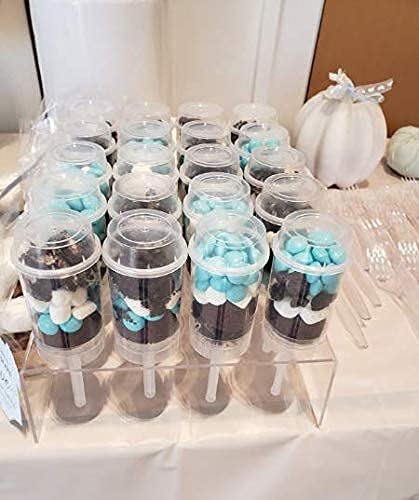 20 Hole Push Pop Cake Stand and 24 Clear Push-Up Cake Pop Shooter (Plastic-Clear)