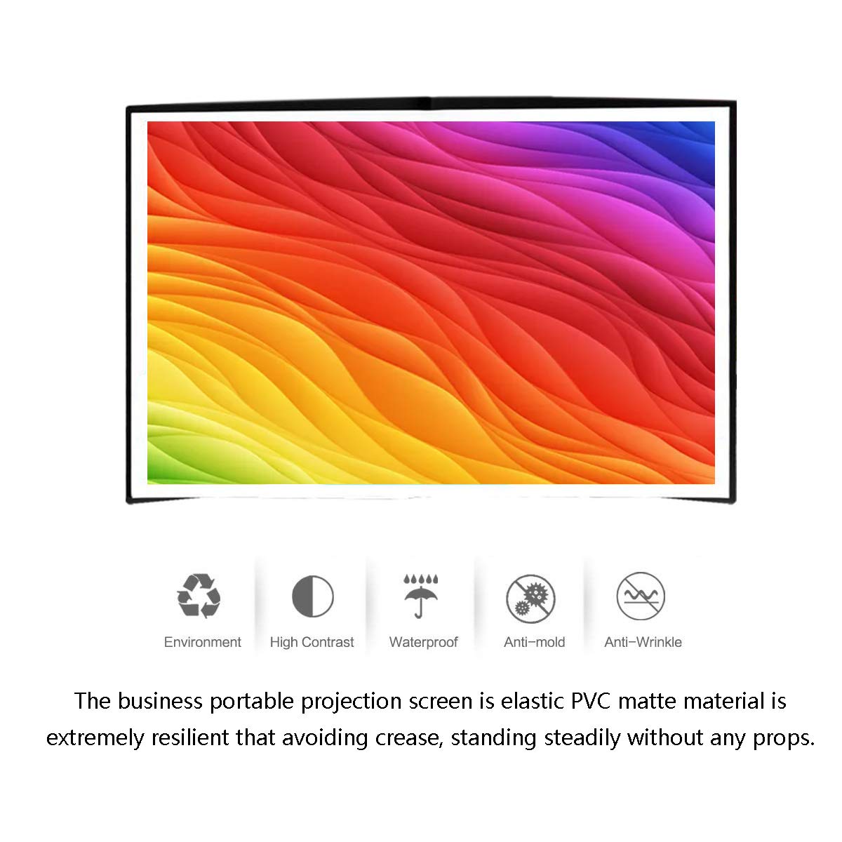 20 inch Projector Screen, 4:3 Portable Desktop Foldable Projection Screen PVC Fabric for Pico DLP Projector Home Commercial Session Outdoor Indoor Meeting Teaching Theater