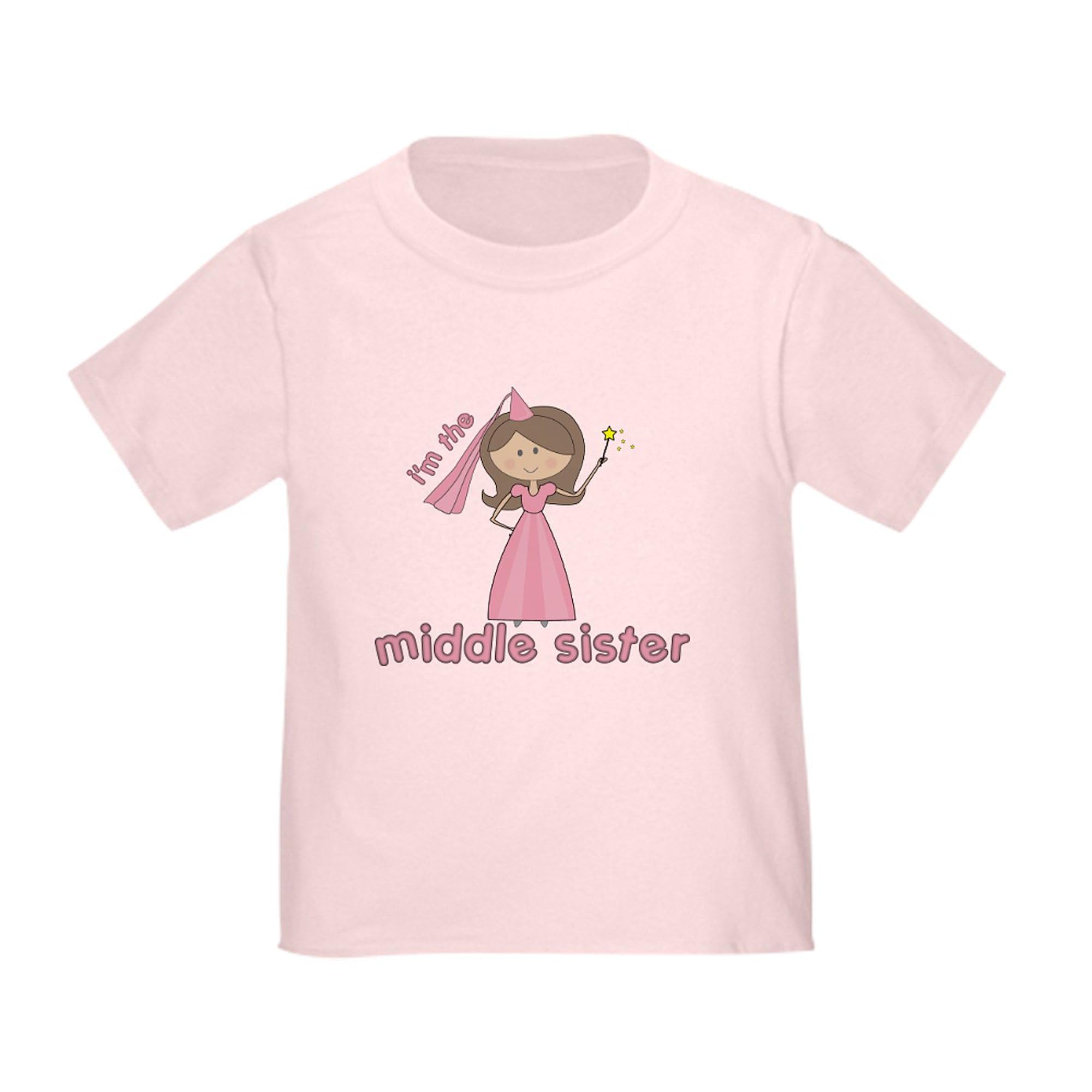 CafePress I'm The Middle Sister Toddler T Shirt Toddler Graphic Tee, 100% Cotton Pink