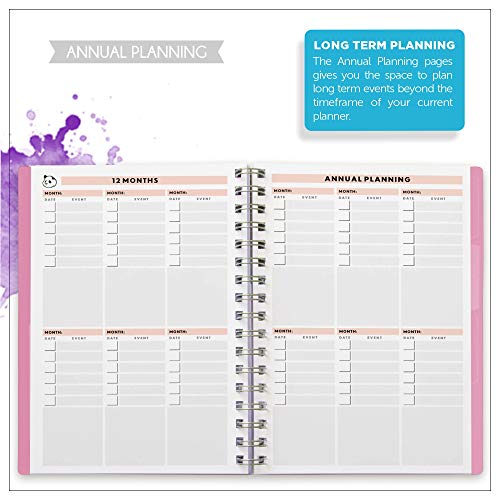 Pink Daily Planner 2.0 - Daily Planner 2023 Page a Day - Monthly, Weekly and Daily Sections Simplified - Undated Goal Oriented 3 Month Agenda Planner by Panda Planner - 5.75β x 8.25β