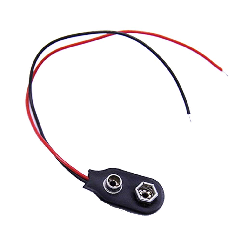 GCA 9V Battery Clip Connector,Battery Clip l Type (2Pcs)