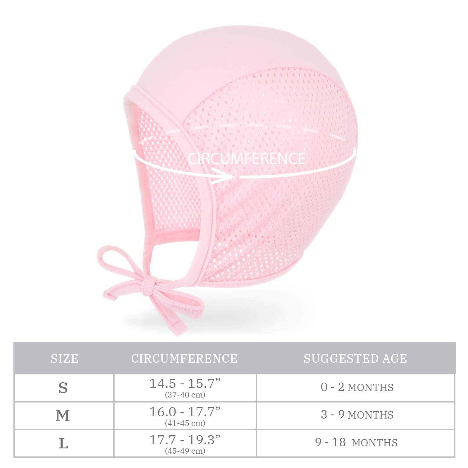 JELLYTREE Baby Hat Bonnet Summer Mesh Breathable Soft Toddler Boys Fashion Caps Baby Hearing Aid Hat Infant Beanies, Grey+Navy_L