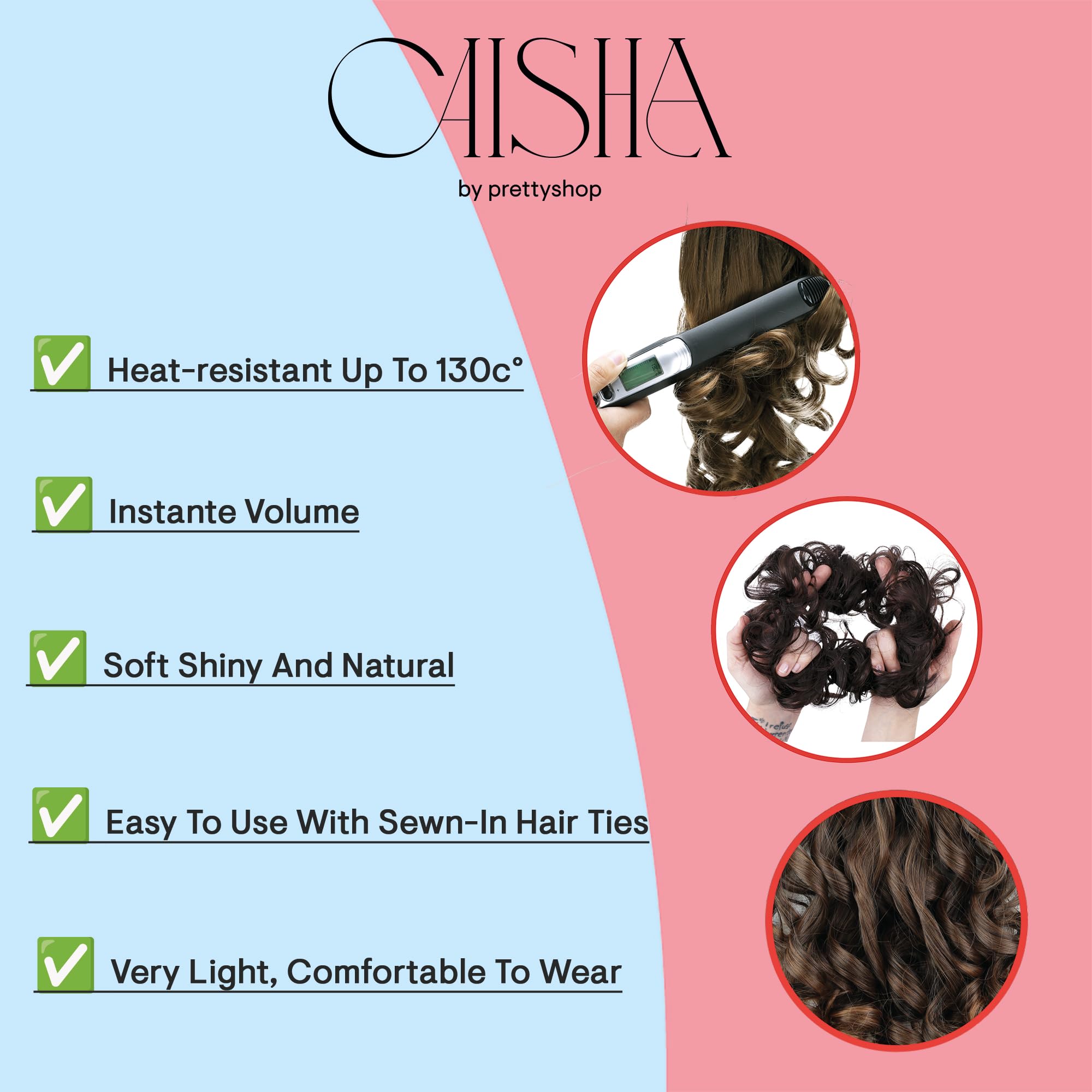 CAISHA Messy Scrunchie Bun Voluminous Wavy Hairpiece Heat-resistant Synthetic Fibres Gray Blond Mix G21A