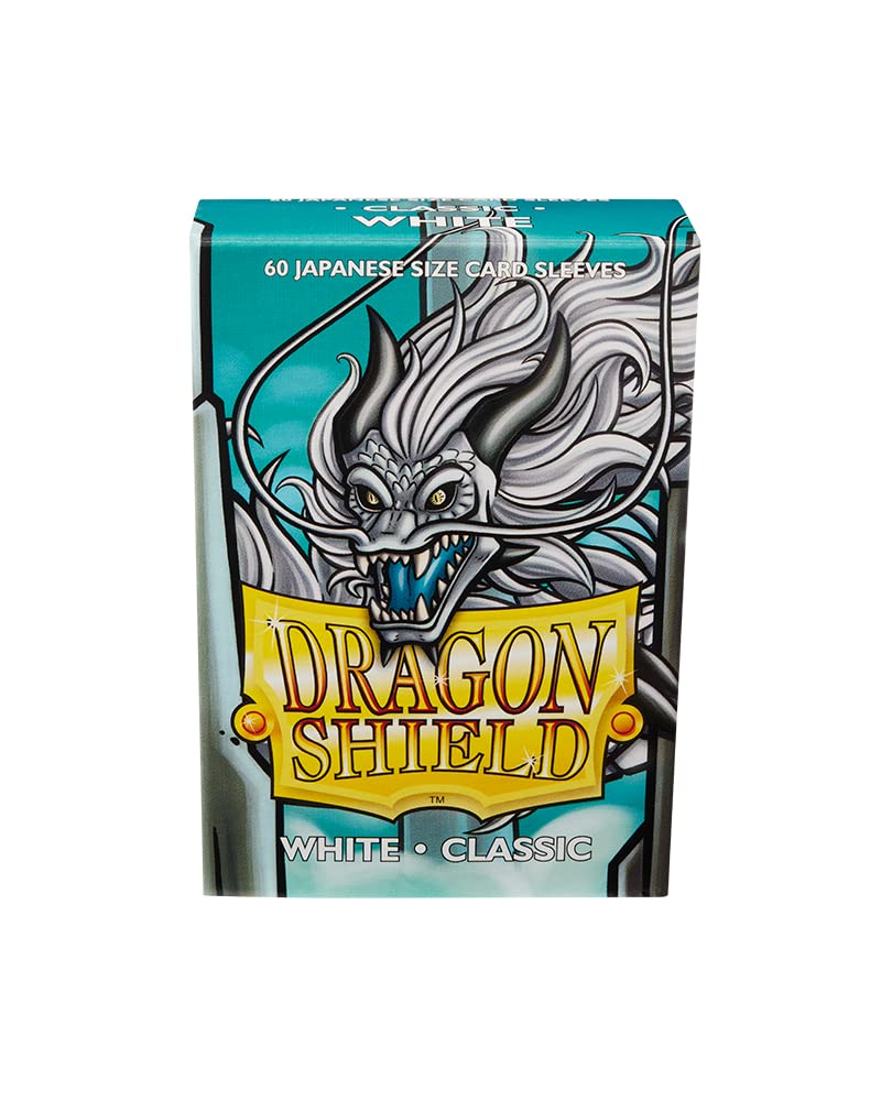 Arcane Tinmen Dragon Shield Japanese Size Card Sleeves – White 60CT – Card Sleeves are Smooth & Tough – Compatible with Pokemon, Yugioh, and More, (AT-10605)