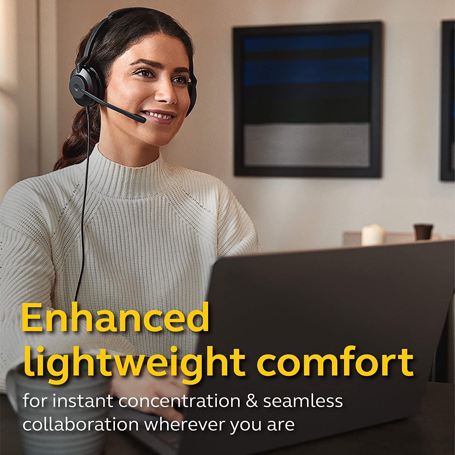 Jabra Evolve2 30 UC Wired Headset, USB-A, Mono, Black – Lightweight, Portable Telephone Headset with 2 Built-in Microphones – Work Headset with Superior Audio and Reliable Comfort