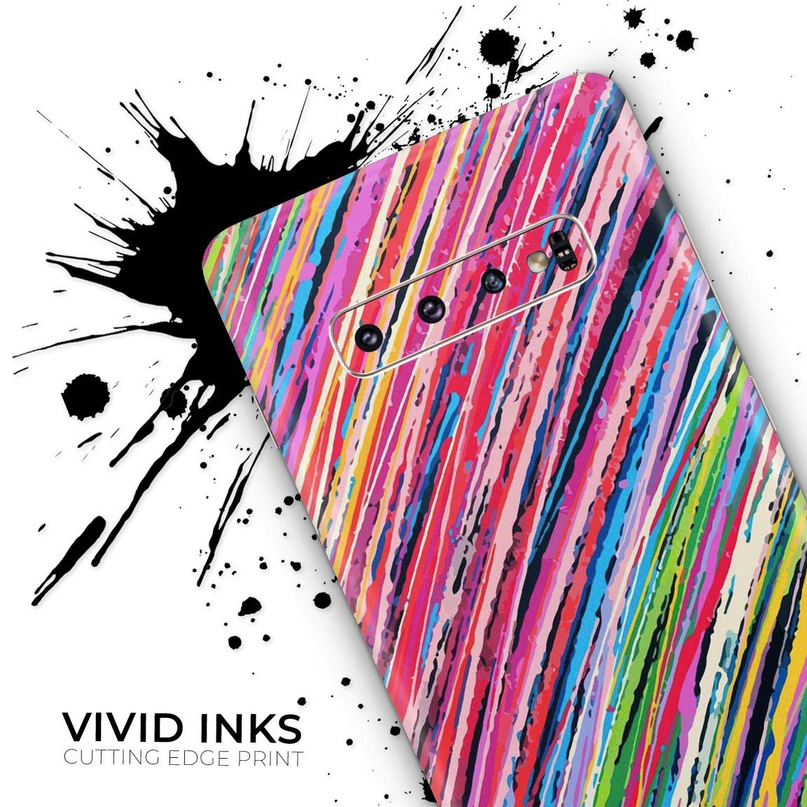 DesignSkinz Abstract Color Strokes Protective Vinyl Decal Wrap Skin Cover Compatible with The Samsung Galaxy S20 (Screen Trim & Back Glass Skin)