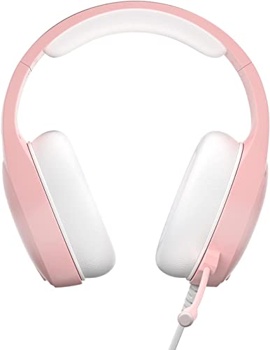 Anivia Pink Gaming Headset PS5 Headphones with Microphones Noise Canceling Headsets for Xbox one Laptop PC Mac