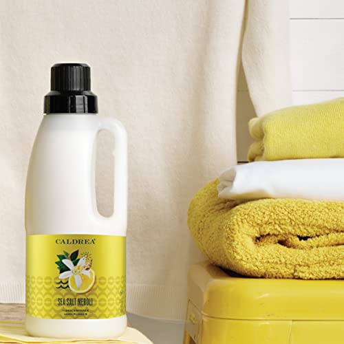 Caldrea Liquid Fabric Softener, Plant Derived, Helps remove static and wrinkles, Sea Salt Neroli Scent, 32 oz