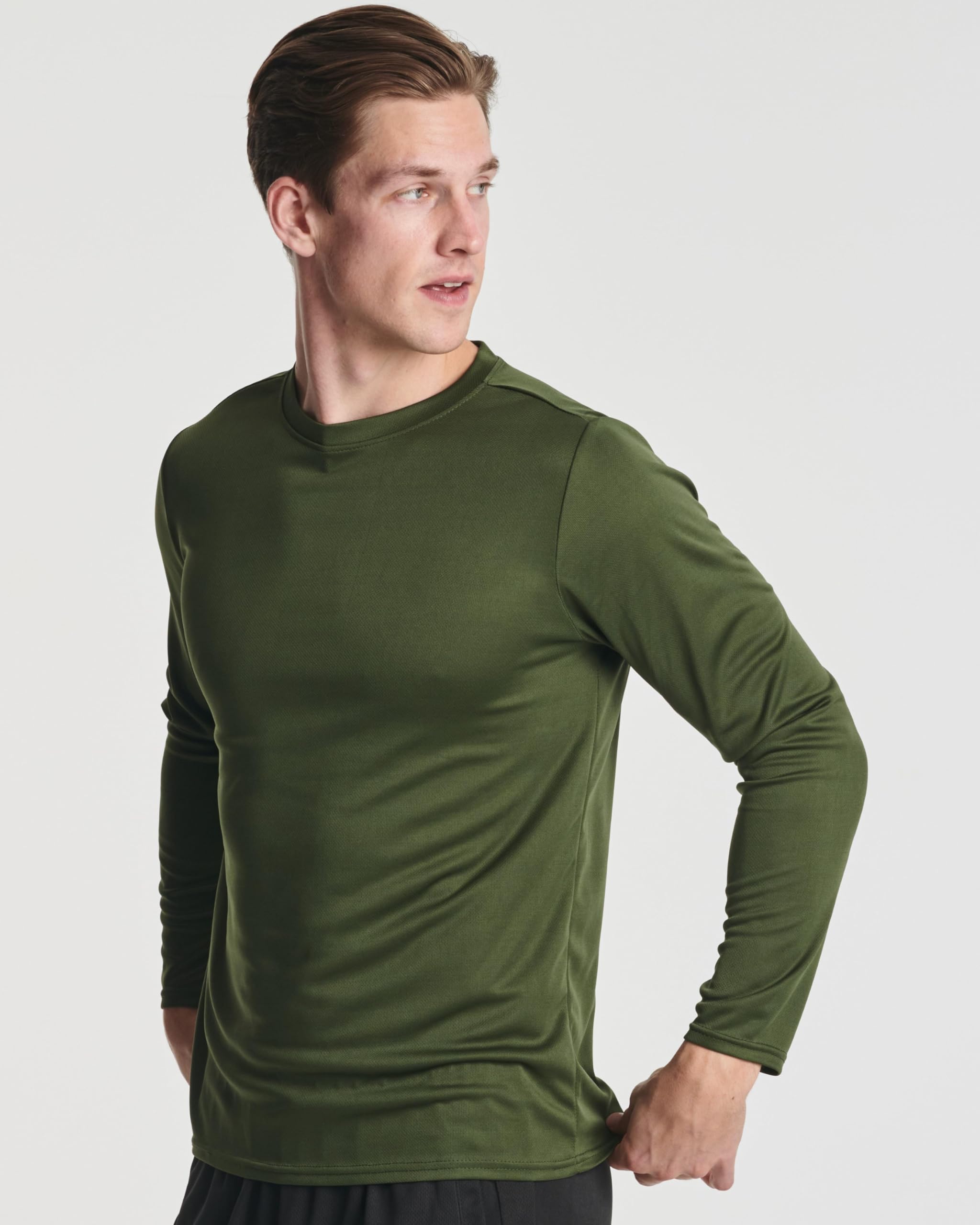 3 Pack Mens Fishing Sun Long Sleeve T-Shirt Mesh Workout Dry Fit Gym Tee Casual Athletic Active Casual Wicking Exercise Running Sport Hiking Training Top UPF