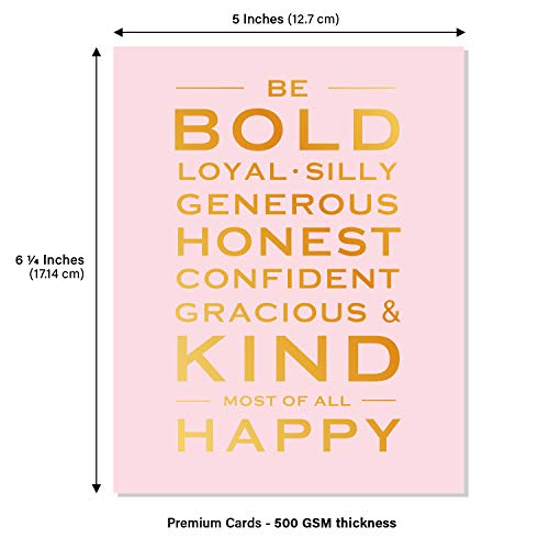 Eccolo Inspirational Cards with Wooden Display Stand, 12 Positive Daily Affirmation Cards for Self Love Practice and Mindfulness, Gift Box, Home or Office Desk Art Decor (5 x 6.75 inches)