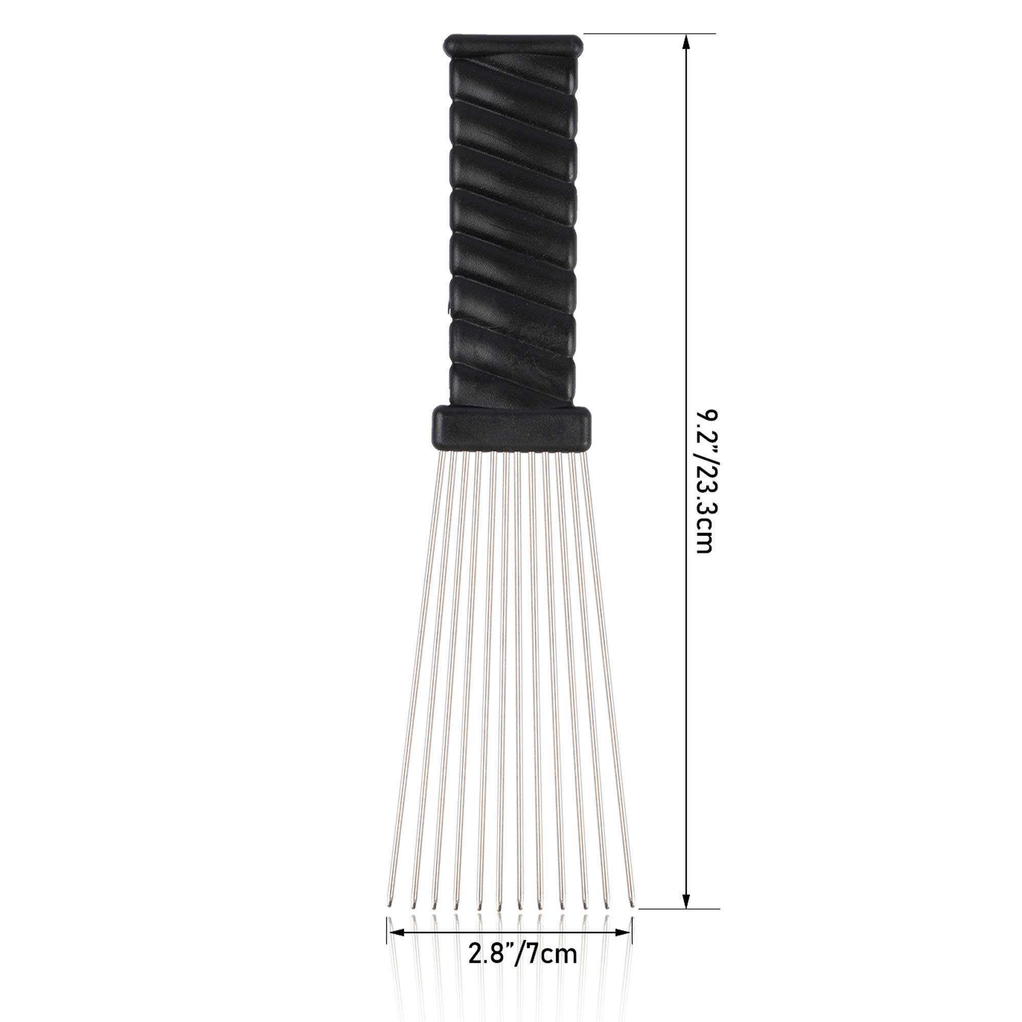 Folansy Wave Style Afro Comb, Metal African American Pick Comb Hairdressing Styling Tool for Hair Styling