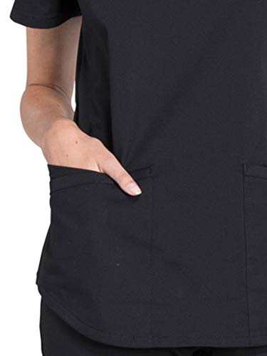 CHEROKEE Workwear Professionals Women Scrubs Top V-Neck WW665, L, Black