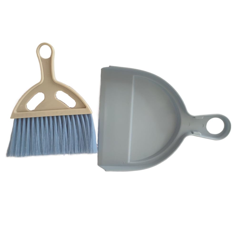 3 Pack Mini Broom and Dustpan Set with Handle, Hangable Small Hand Dustpan and Brush Cleaning Tool Set for Table Desk Keyboard Countertop Cars Sofa