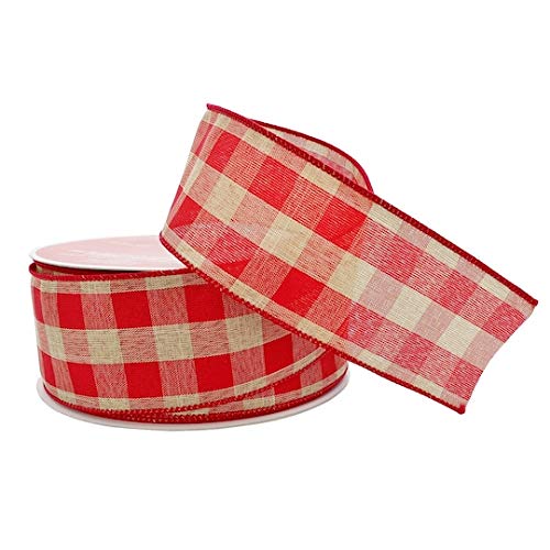 2.5" Wired Checkered Jumbo Ribbon by Celebrate It Christmas