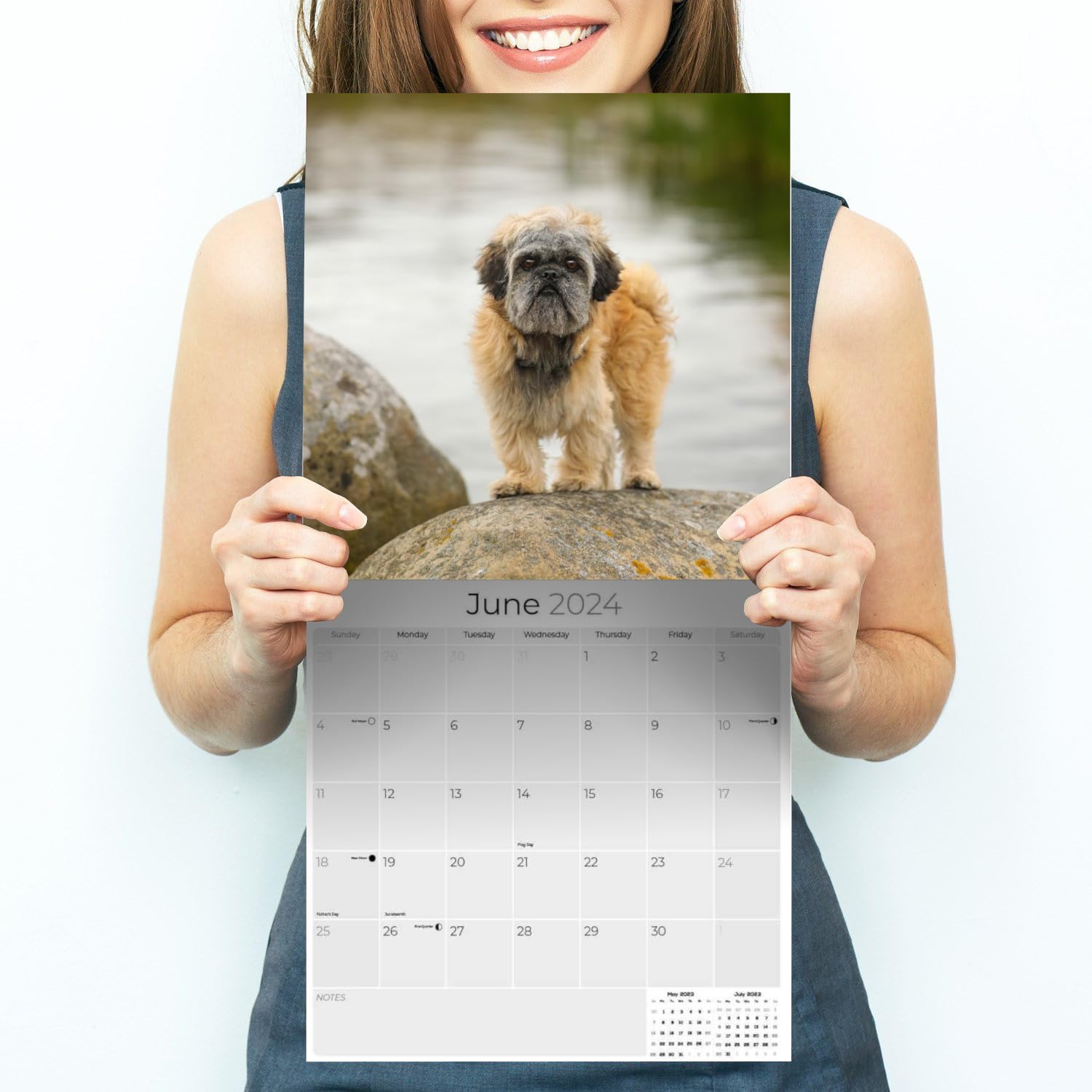2023 2024 Shih Tzu Calendar - Dog Breed Monthly Wall Calendar - 12 x 24 Open - Thick No-Bleed Paper - Giftable - Academic Teacher's Planner Calendar Organizing & Planning - Made in USA