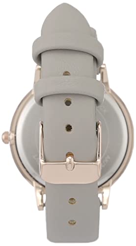 Anne Klein Women's Japanese Quartz Dress Watch with Faux Leather Strap, Gray, 16 (Model: AK/3818RGTP)