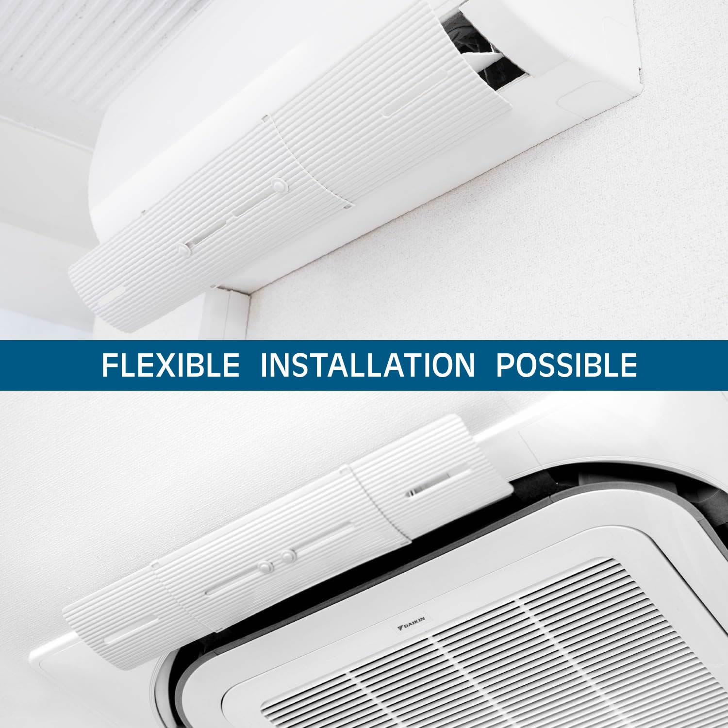 AIR WING Slim, Length & Angle Adjustable Air Conditioner Deflector helps Cooling/Heating Air Circulation, Anti Blast, Wind Baffle and Direction, Anti-Condensation