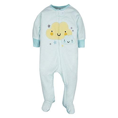 Gerber Unisex Baby 4 Pack Sleep 'N Play Footie Clouds/Elephant 0-3 Months