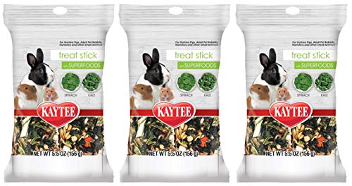 Kaytee 6 Pack of Small Pet Superfood Treat Sticks.17 Ounces Each, with Spinach and Kale