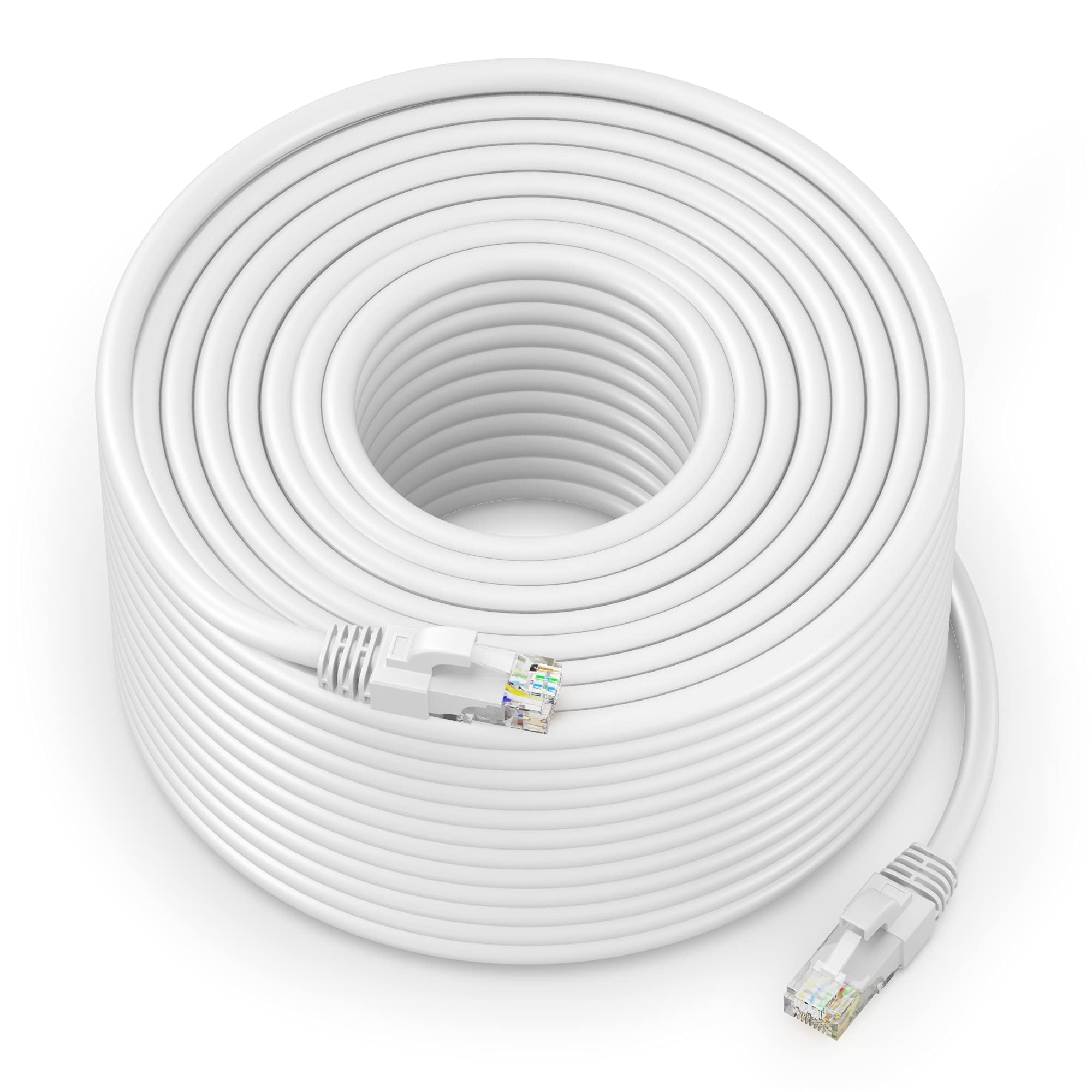 Maximm Cat 6 Ethernet Cable 300 ft - High-Speed LAN Cable, Internet Cable, Patch Cable, and Network Cable - UTP, 10Gbps, 550MHz Ethernet Cord - White