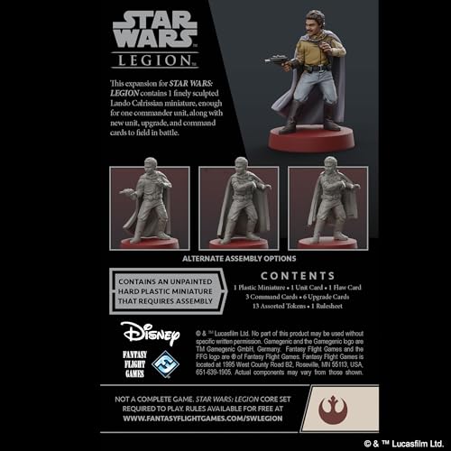 Atomic Mass Games Star Wars: Legion Lando Calrissian Commander Expansion - Unleash The Infamous Gambler! Tabletop Miniatures Strategy Game, Ages 14+, 2 Players, 3 Hour Playtime, Atomic Mass Games