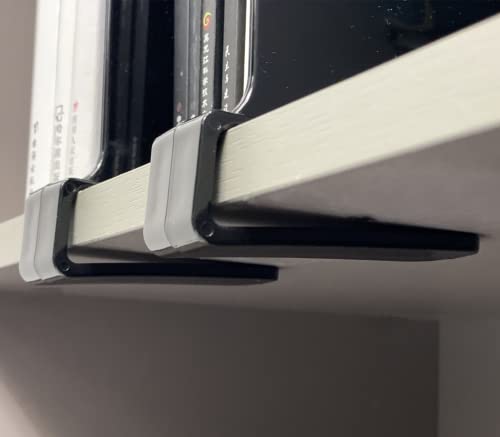 CY craft Acrylic Shelf Dividers for Closets,Wood Shelf Dividers, 4 PCS Black Shelf Separators,Perfect for Clothes Organizer and Bedroom Kitchen Cabinets Shelf Storage and Organization