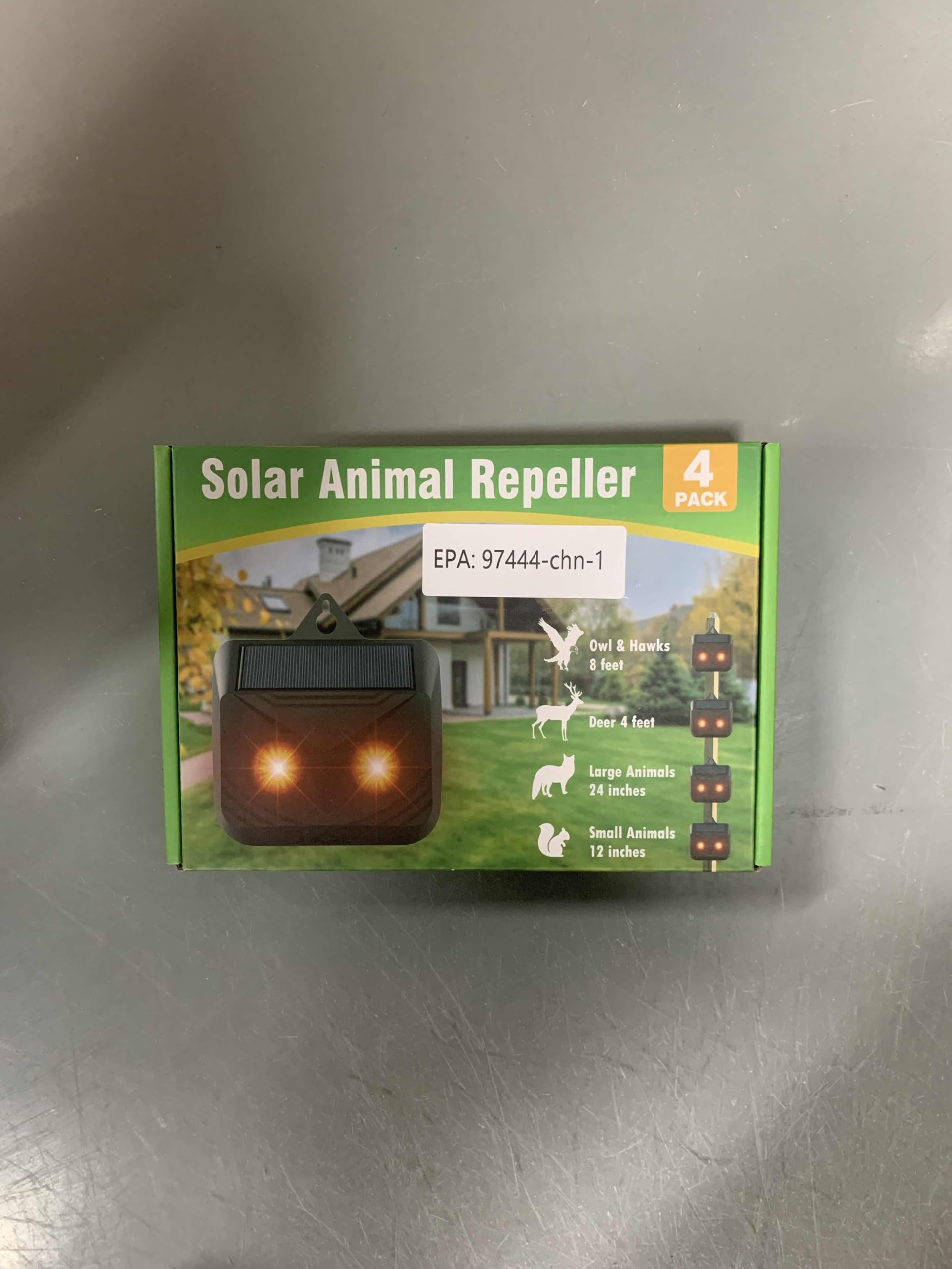 4 Pack Coyote Deterrent,Solar Nocturnal Animal Repeller Outdoor Predator Light for Chicken Coop Deer Repellent with Strobe Lights,Effective Guard Solar Predator Eyes Deterrent Lights for Raccoon Skunk