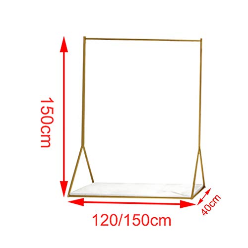 Floorstanding Iron Garment Rail,Stable Fashion Clothes Rail,Clothing Stores Bridal Salon, Durable/Golden / 150×150×40cm