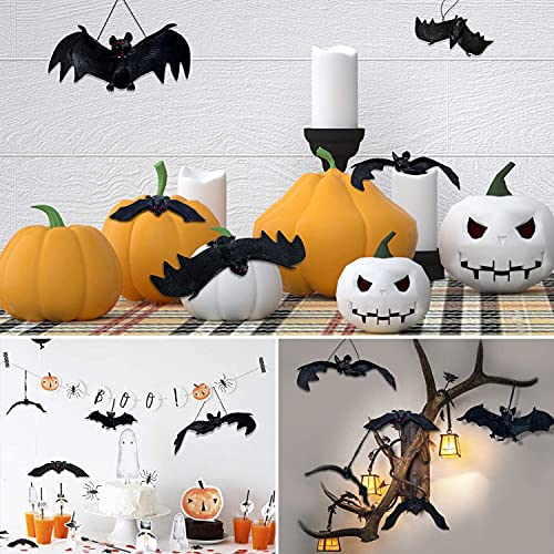 yalanle 5Pcs Halloween Bats Vampire Rubber Bats Decor Hanging Bat for Halloween Party April Fool's Day,Haunted House Decoration