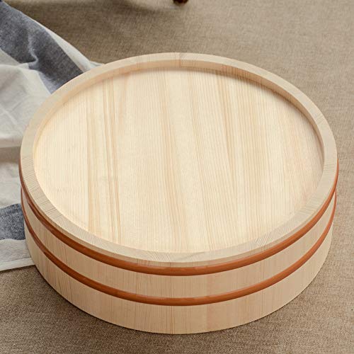 Gaozhengde 10.6 Inch Wooden Sushi Rice Bowl Hangiri Sushi Oke Rice Mixing Tub