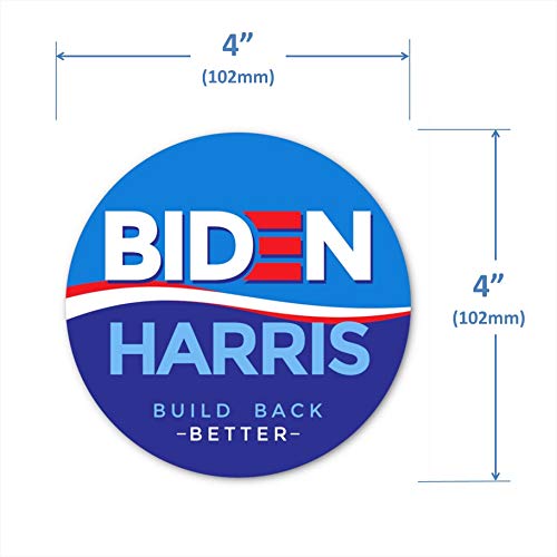 Biden Harris 2024 Sticker | Support President Joe and VP Kamala in 2024 to Build Back Better with This Vinyl Decal for Your Laptop, Car Bumper, or Hydro-Flask (4 X 4 Inch)