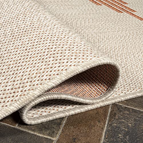 JONATHAN Y SMB204A-5 Vinales Diamond Stripe Indoor Outdoor Farmhouse Transitional Traditional Area Rug,High Traffic,Kitchen,Living Room,Backyard,Non Shedding,5 X 8,Beige/Terracotta