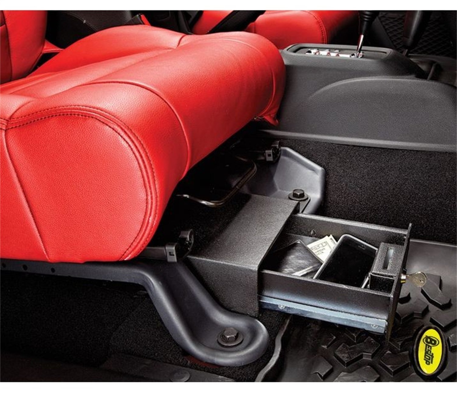 Bestop 4264201 Underseat Storage Lockbox - Passenger Side for 2007-2010 Wrangler JK 2-Door & 2007-2018 Wrangler JK 4-Door