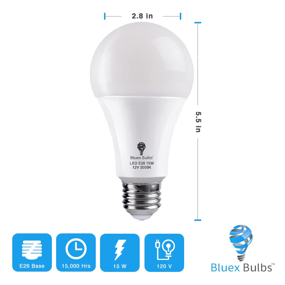 3 Pack A21 3 Way LED Light Bulbs 50 100 150-3500K White - Adjustable (6W/12W/19W) 3 Way Light Bulbs with E26 Base Indoor Light for Bedrooms Hallways Kitchens & More