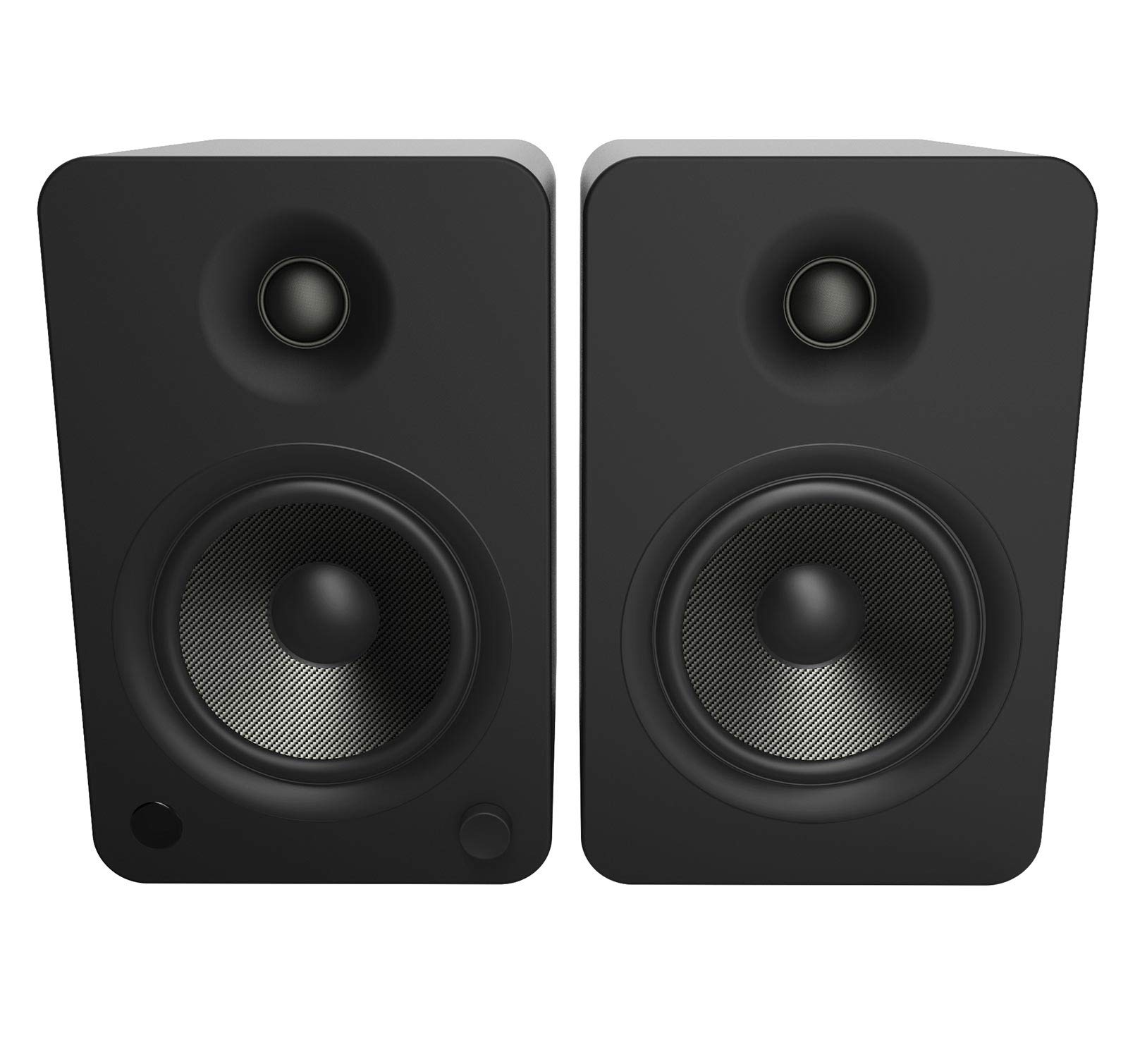 Audio Technica AT-LPW40WN Fully Manual Belt-Drive Turntable Bundle with Kanto YU6 Powered Wireless Bluetooth Speakers - Matte Black