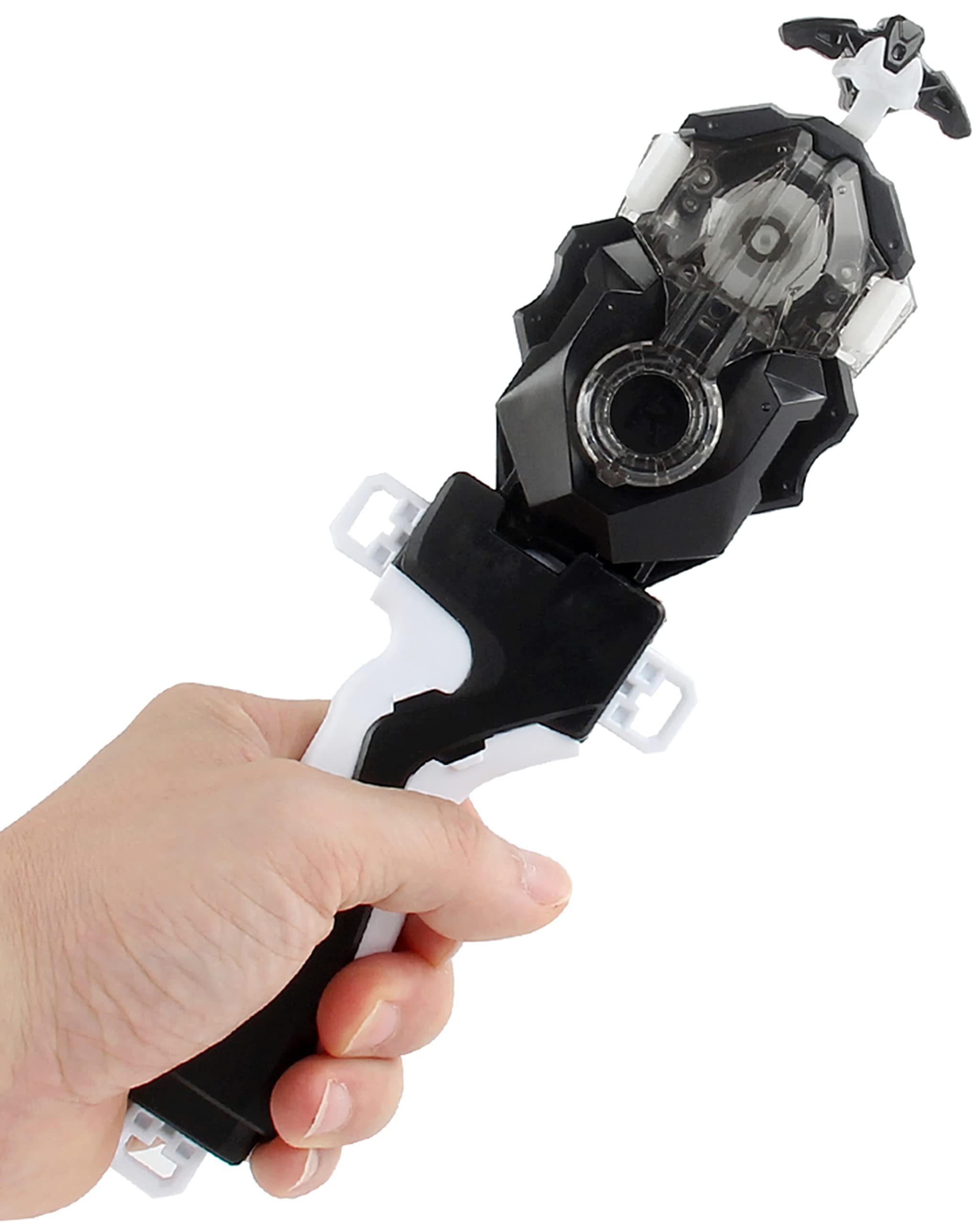 Bey Battling Tops Burst Launcher and Grip, Custom Bay Blade Launcher LR Left Right Spin DB Layer System Compatible with All Bey Burst Series (White)