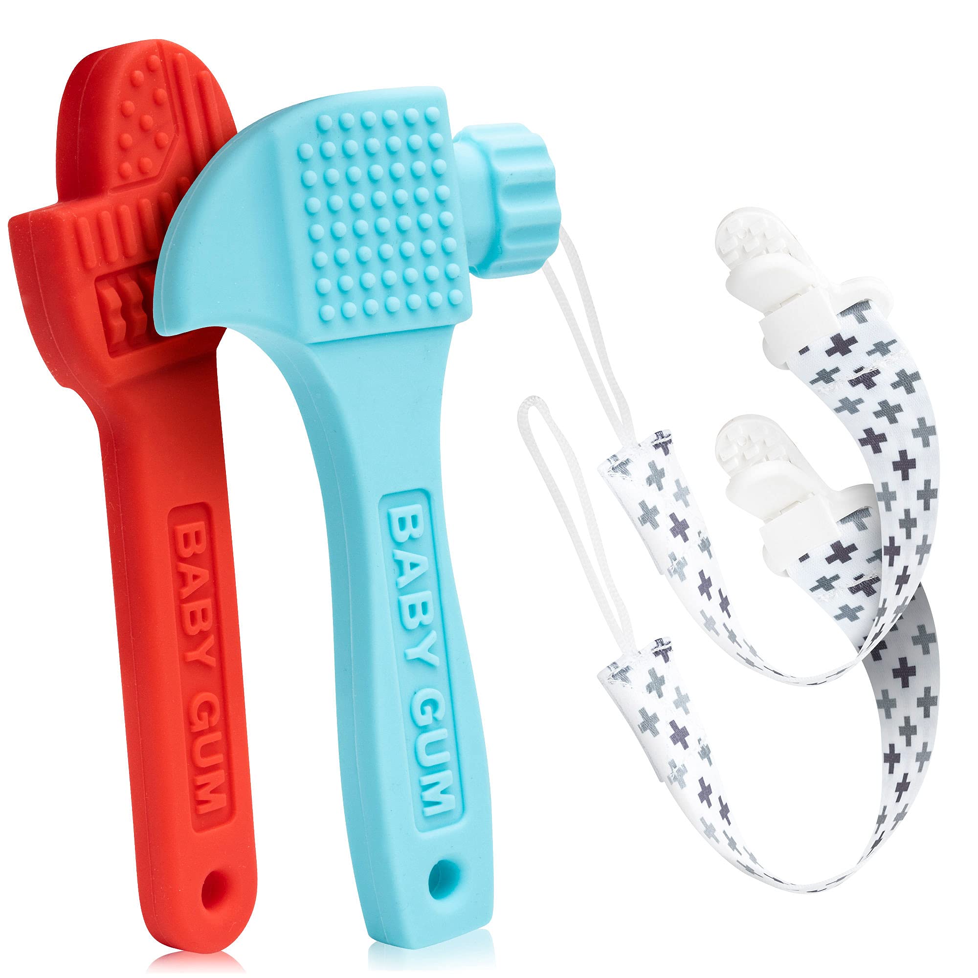 BABYGUM Teething Toys for Babies 0-6 Months 6-12 Months, BPA-Free Silicone, Soft Textures, Molar Teether, Easy to Hold, Easy to Clean and Freeze
